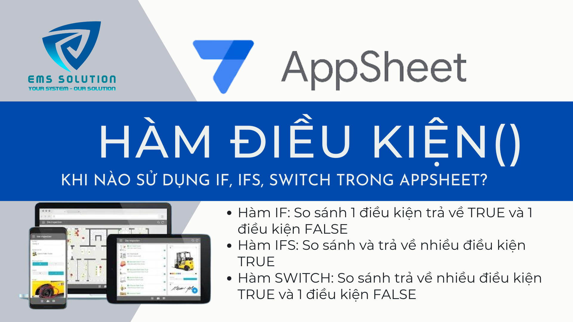 Hàm IF, IFS và SWITCH trong AppSheet | GPEMS